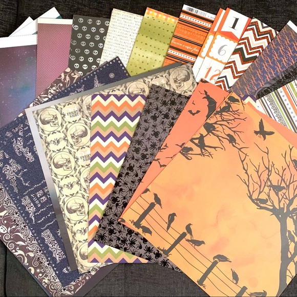 Holiday | Halloween Themed Bundle Of 4 Assorted Card Stockscrapbook ...